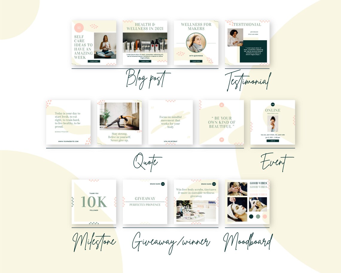 WELLNESS INSTAGRAM TEMPLATE Senses, Blog Templates, Health Templates ...