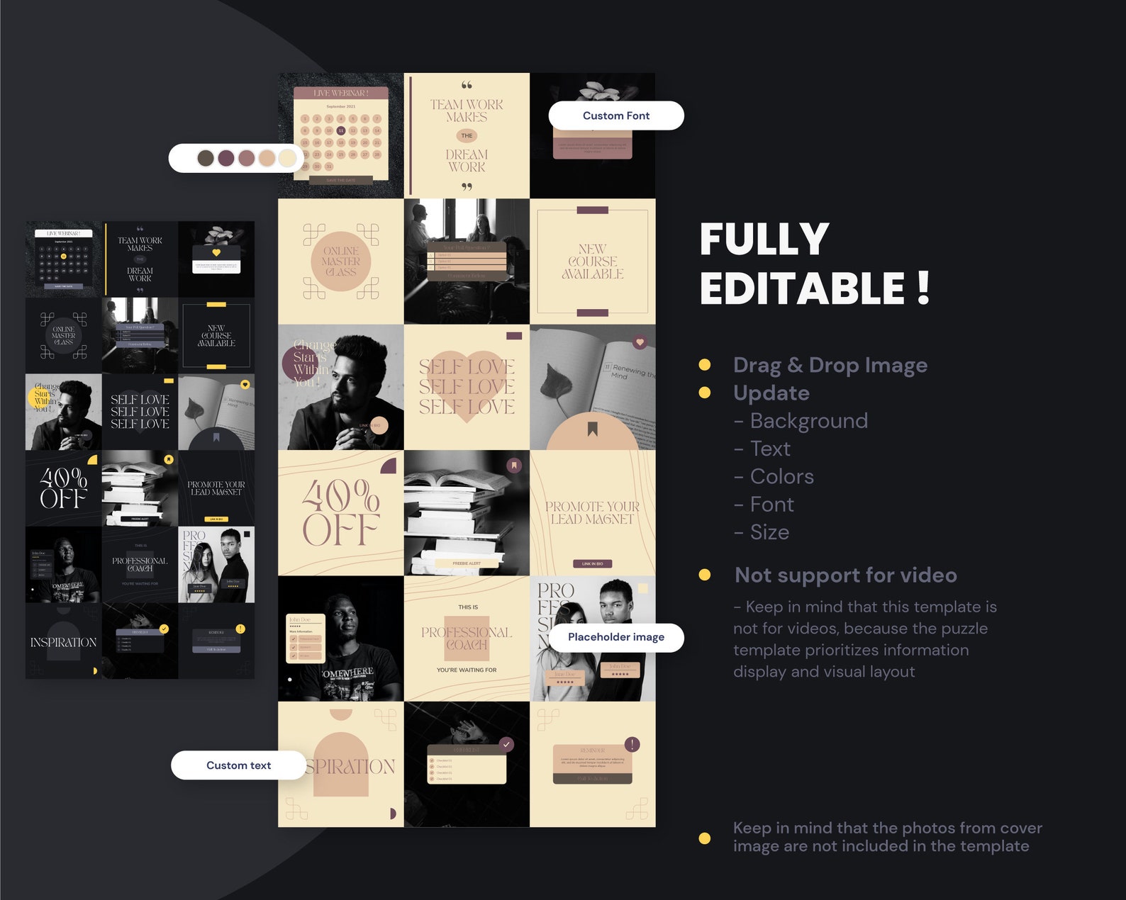 Coach Instagram Puzzle Template, Personal Branding Engagement Pack ...