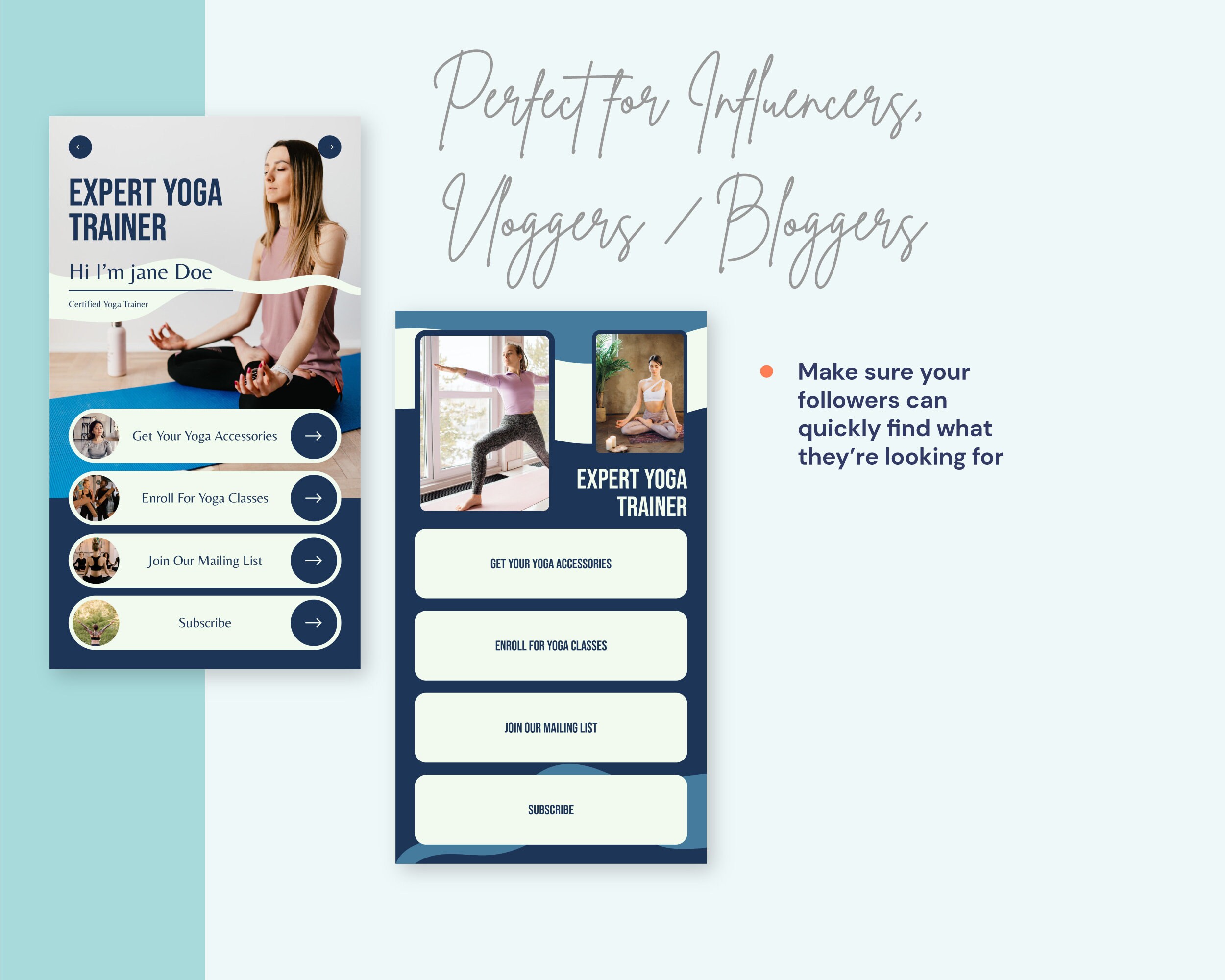 Link in Bio Template — Yoga, Canva Instagram Bio Link for Personal ...