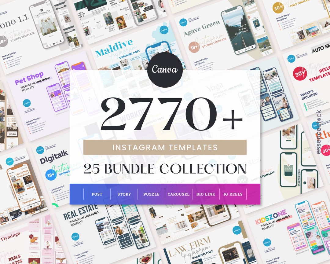 2770+ INSTAGRAM TEMPLATE BUNDLE, Social Media Bundle Canva, Template ...