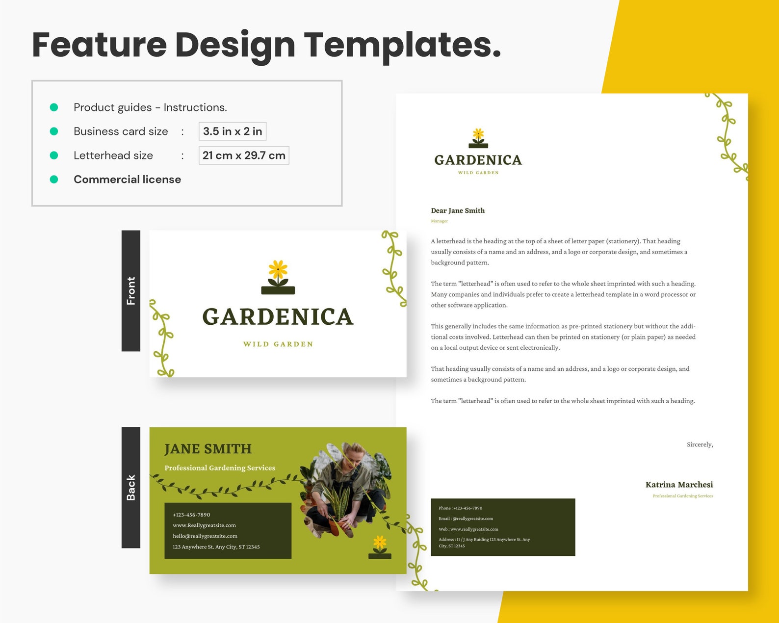 Business Card & Letterhead Template for Nature, Creative Business Card ...