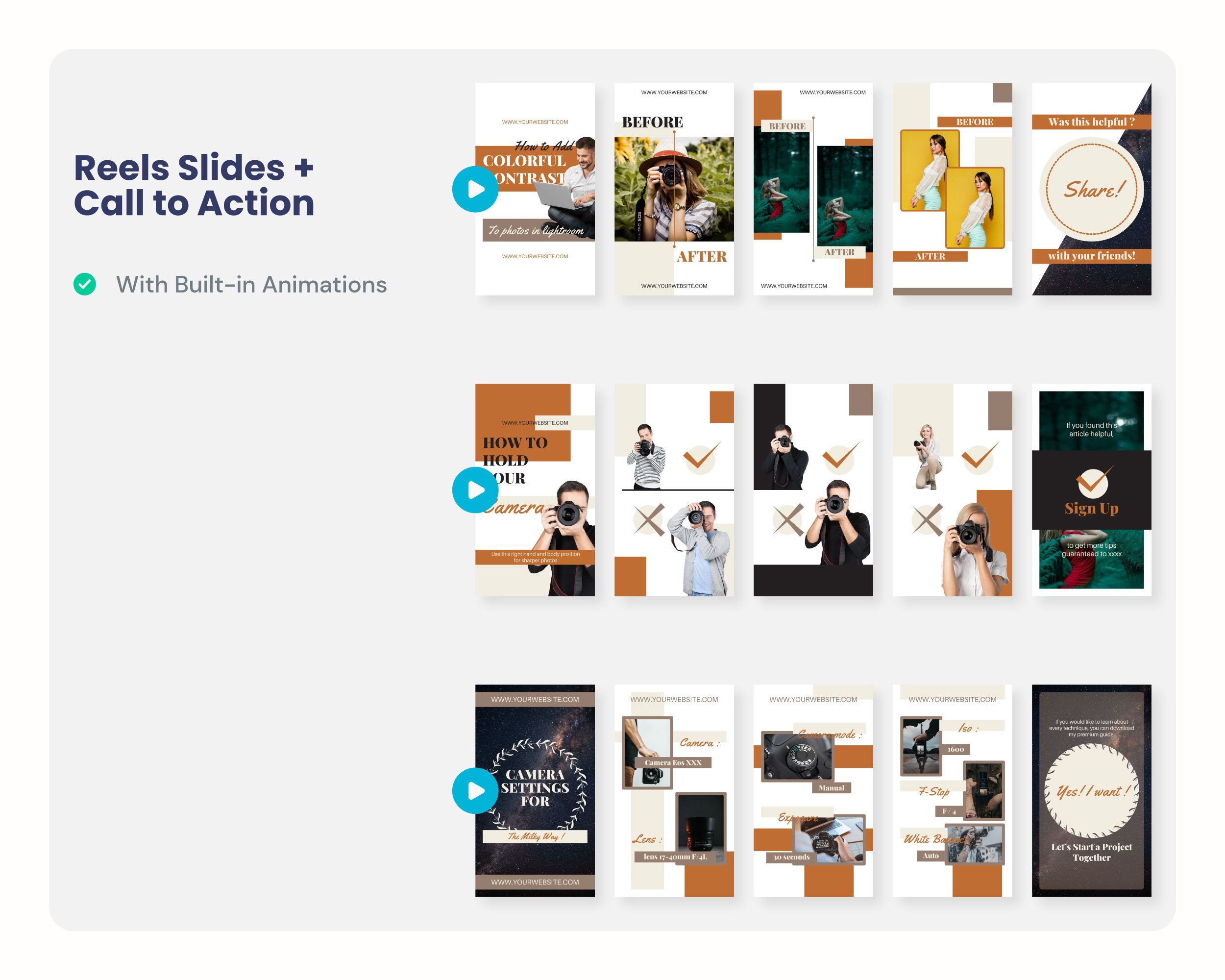 Instagram Reels Templates for Photographers, Modern Engagement ...