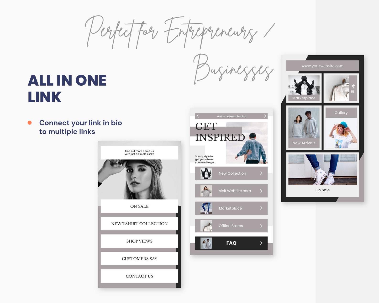 Link in Bio Template — Mono 1.0, Clean Canva Bio Link, Instagram ...