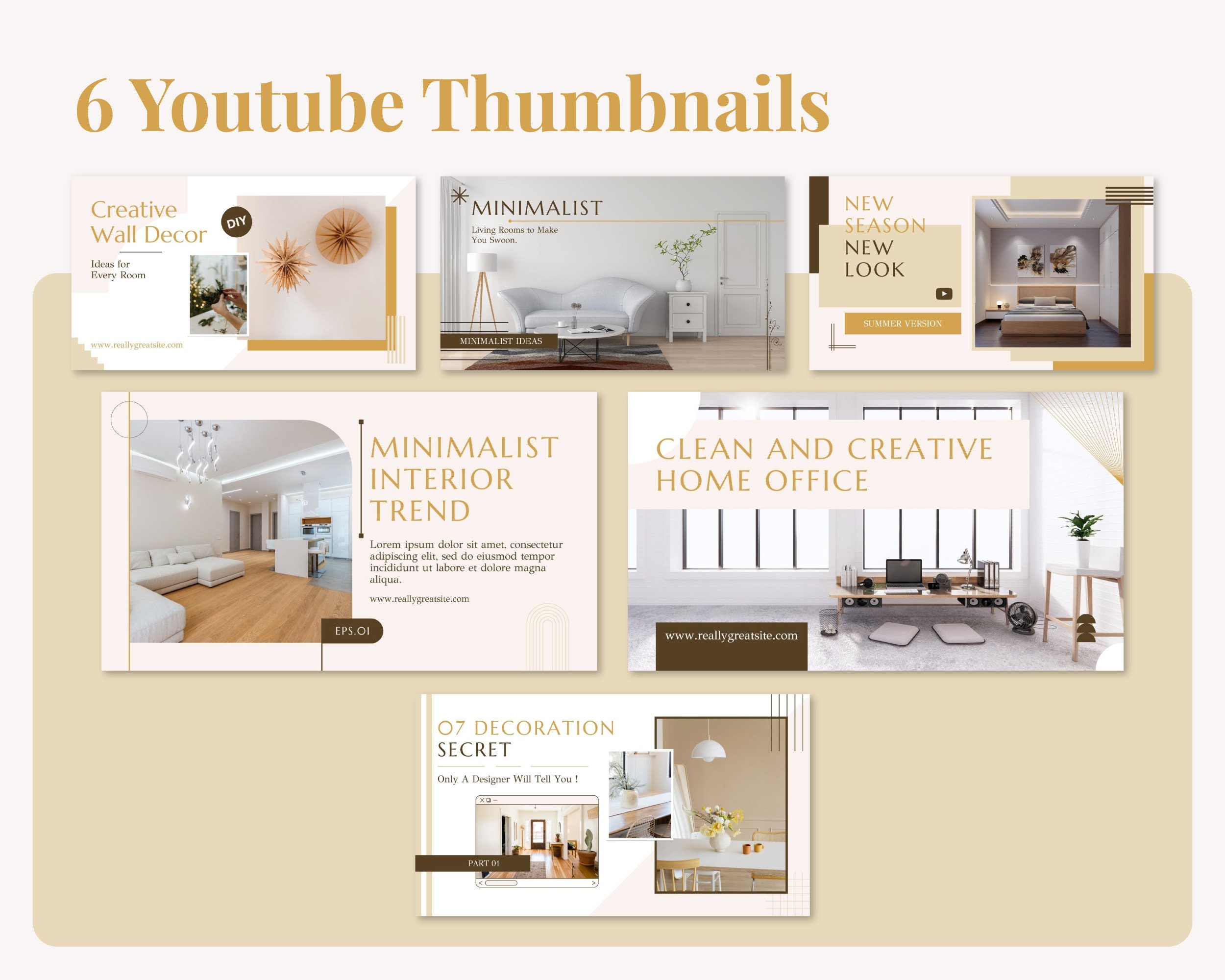 Youtube Branding Kit for Home Decor & Creative, Editable Banner, Intro ...