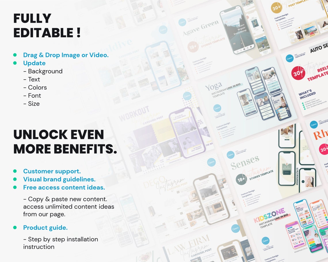 2770 INSTAGRAM TEMPLATE BUNDLE Social Media Bundle Canva - Etsy