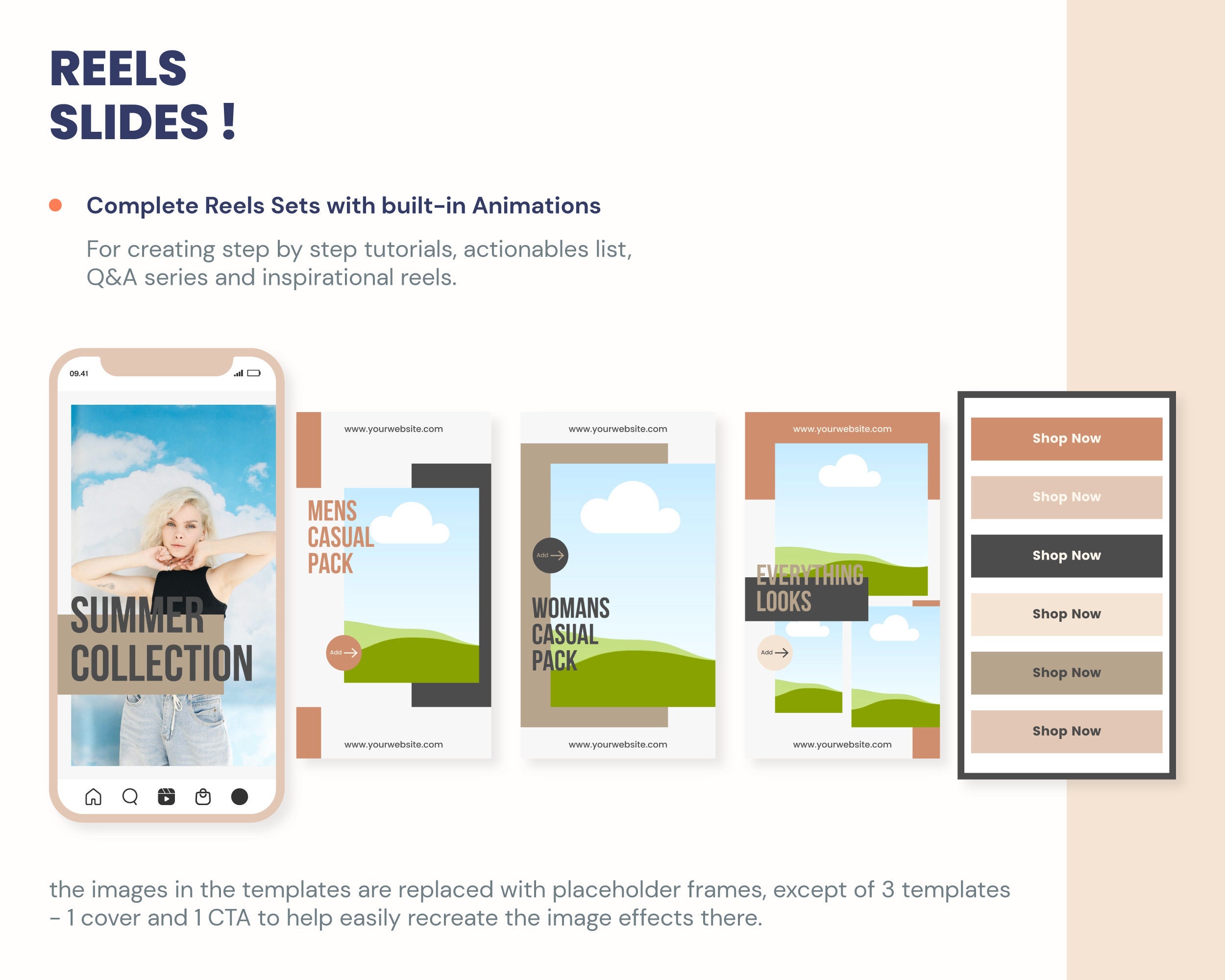 30 Instagram Reels Template Beiges, Fashion Elegant Canva Template for ...