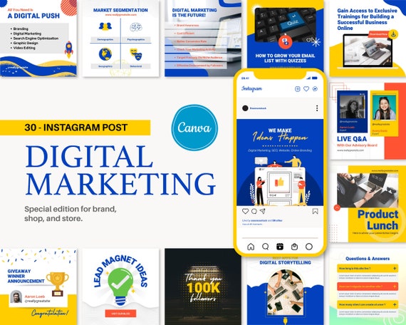 Digital Marketing Instagram Template Canva Template for - Etsy