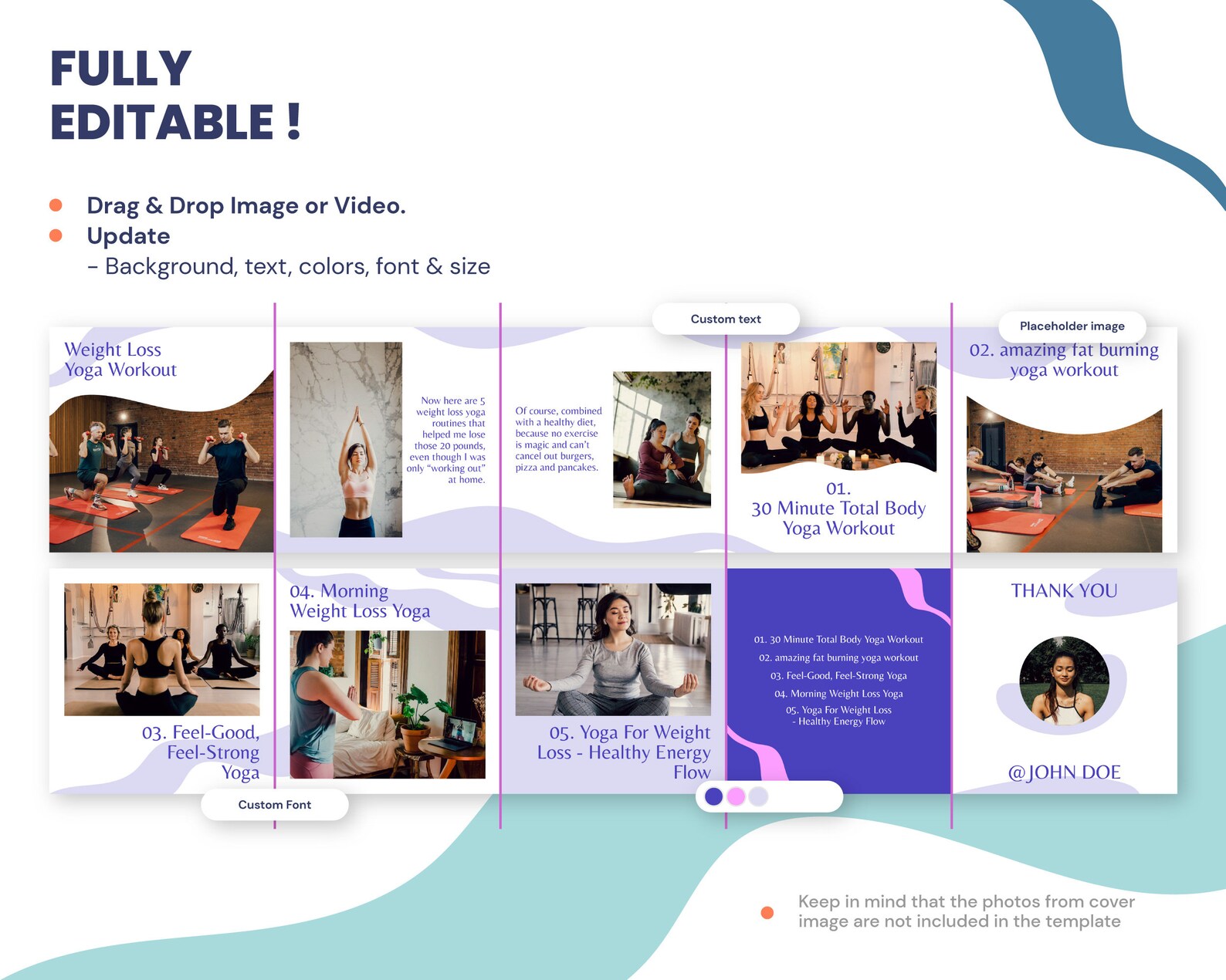 Instagram Carousel Posts for Canva Yoga, Yoga Instructor, Coach ...