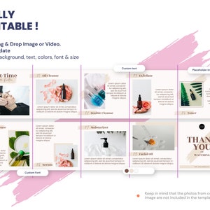 Instagram Carousel Posts for Canva — Flymingo, Beauty, Skincare, Girly ...