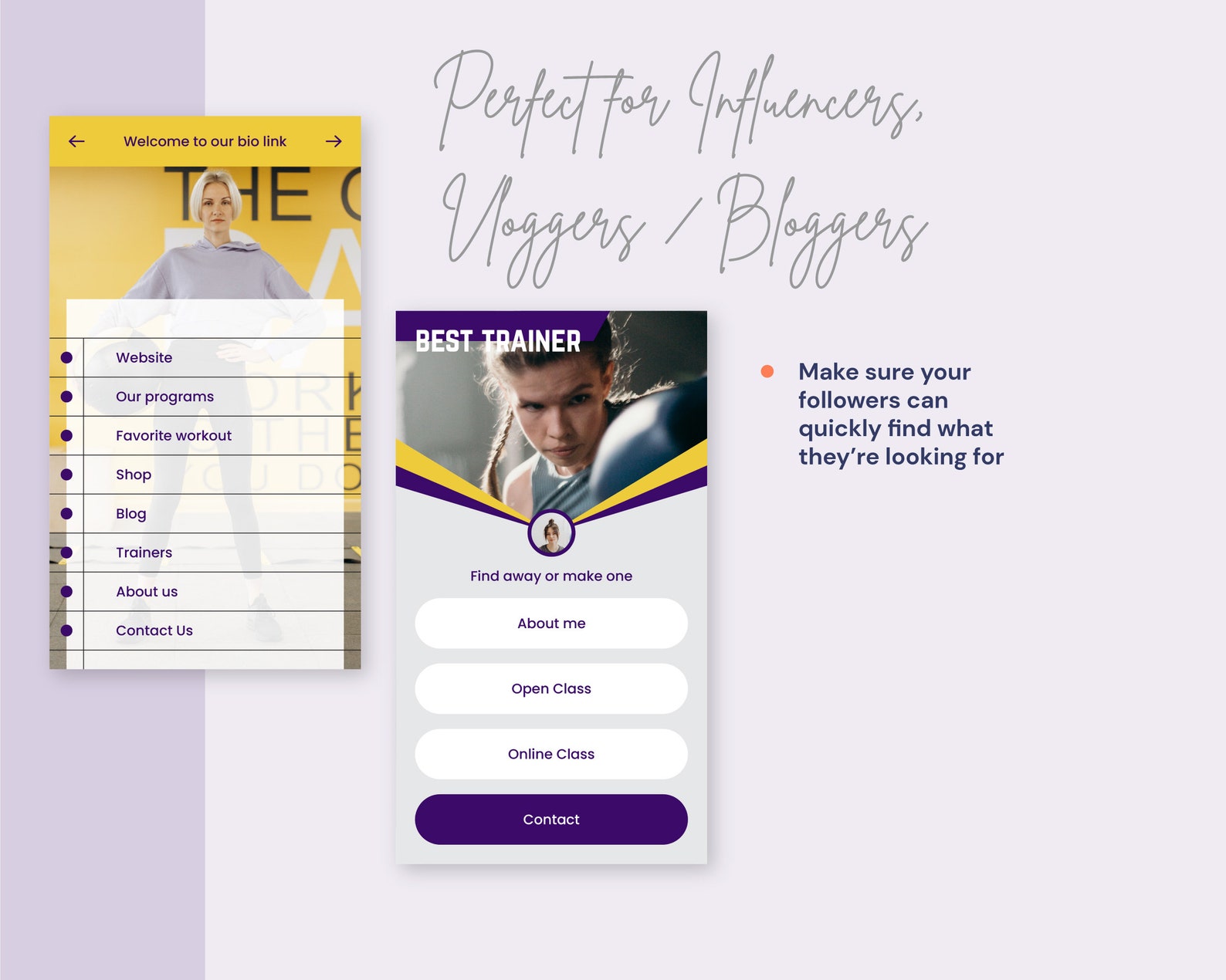 Bio Link Template — Workout, Canva Instagram Bio Link for Personal ...