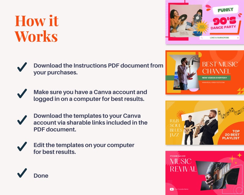 Youtube Branding Kit, Music Theme, Rainbow Colors, Personalized Youtube Thumbnails Intro Outro ...