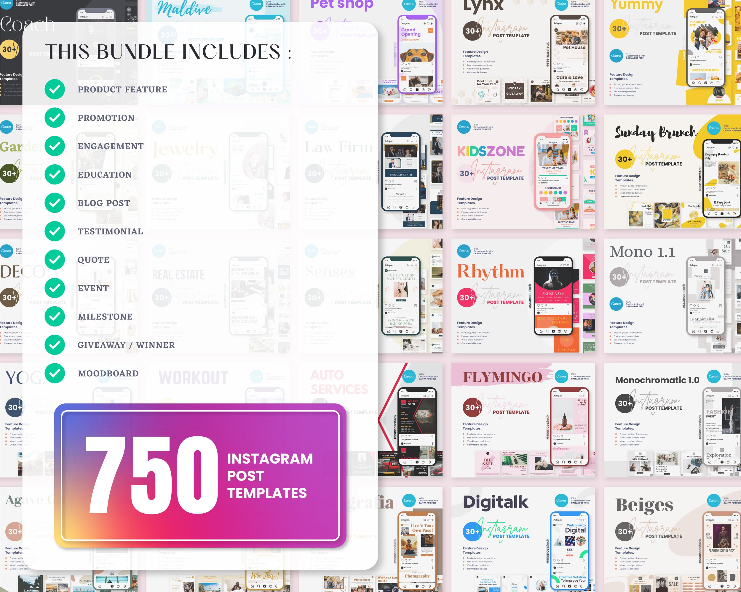 2770+ INSTAGRAM TEMPLATE BUNDLE, Social Media Bundle Canva, Template ...