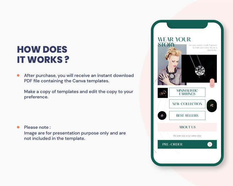 Instagram Link in Bio — Jewelry, Canva Landing Page for Social Media ...