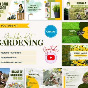 Gardening Youtube Canva Templates, Youtube Banner, Flower Shop Brand ...