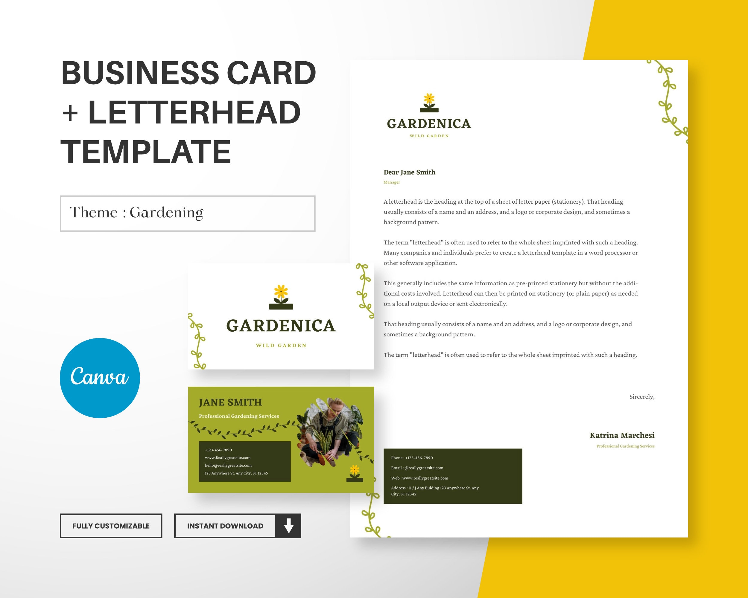 Business Card & Letterhead Template for Nature, Creative Business Card ...