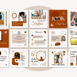 Boho Instagram Post Templates, Fashion Canva Templates, Boho Quotes for ...