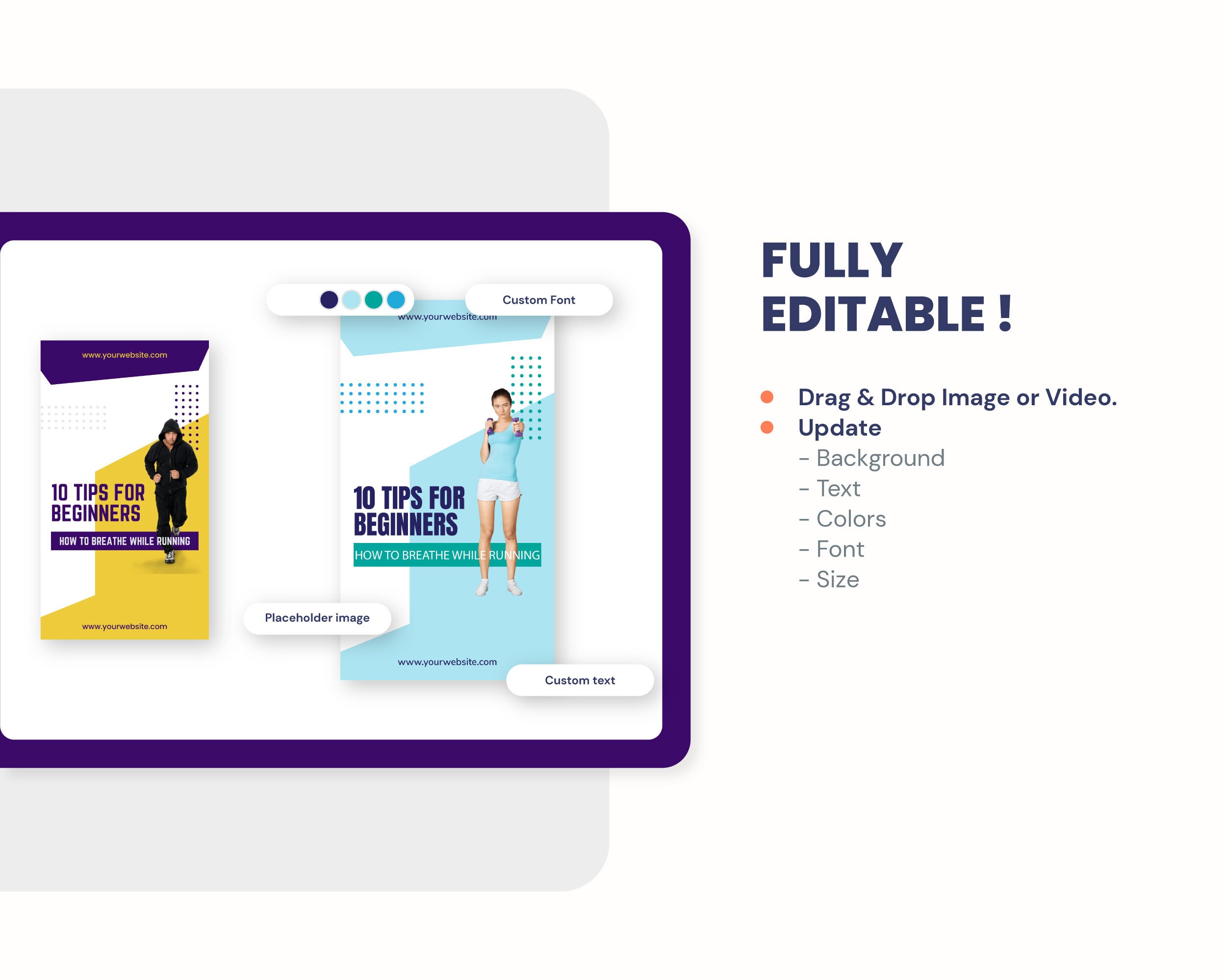 Bold Fitness INSTAGRAM REELS TEMPLATE & Covers, Canva Social Media ...