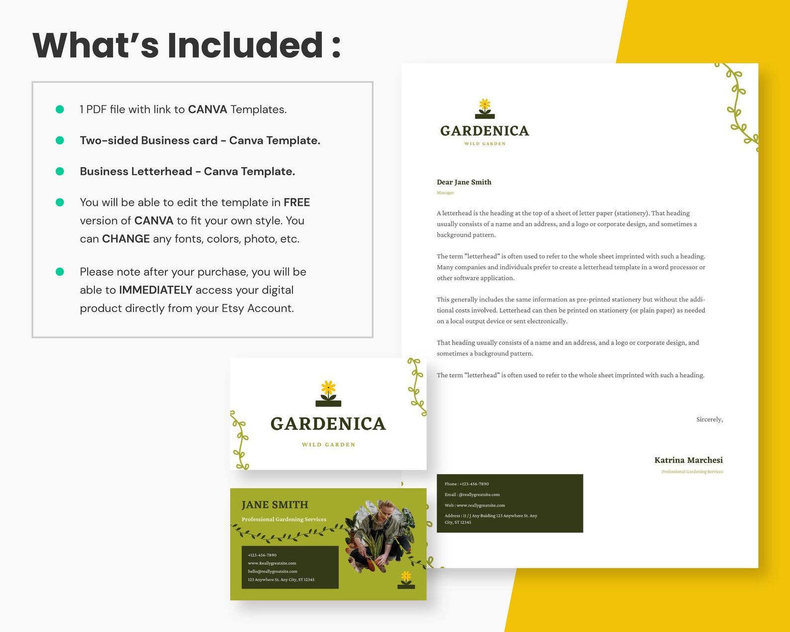 Business Card & Letterhead Template for Nature, Creative Business Card ...