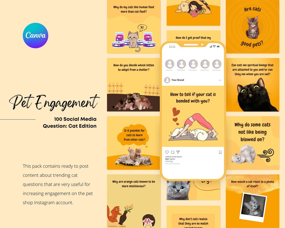 Pet Shop Instagram Content, Social Media Pet Engagement Question, Cat ...