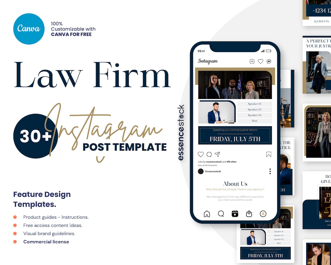 LAWYER INSTAGRAM TEMPLATE — Instagram Posts Template for Law Office ...