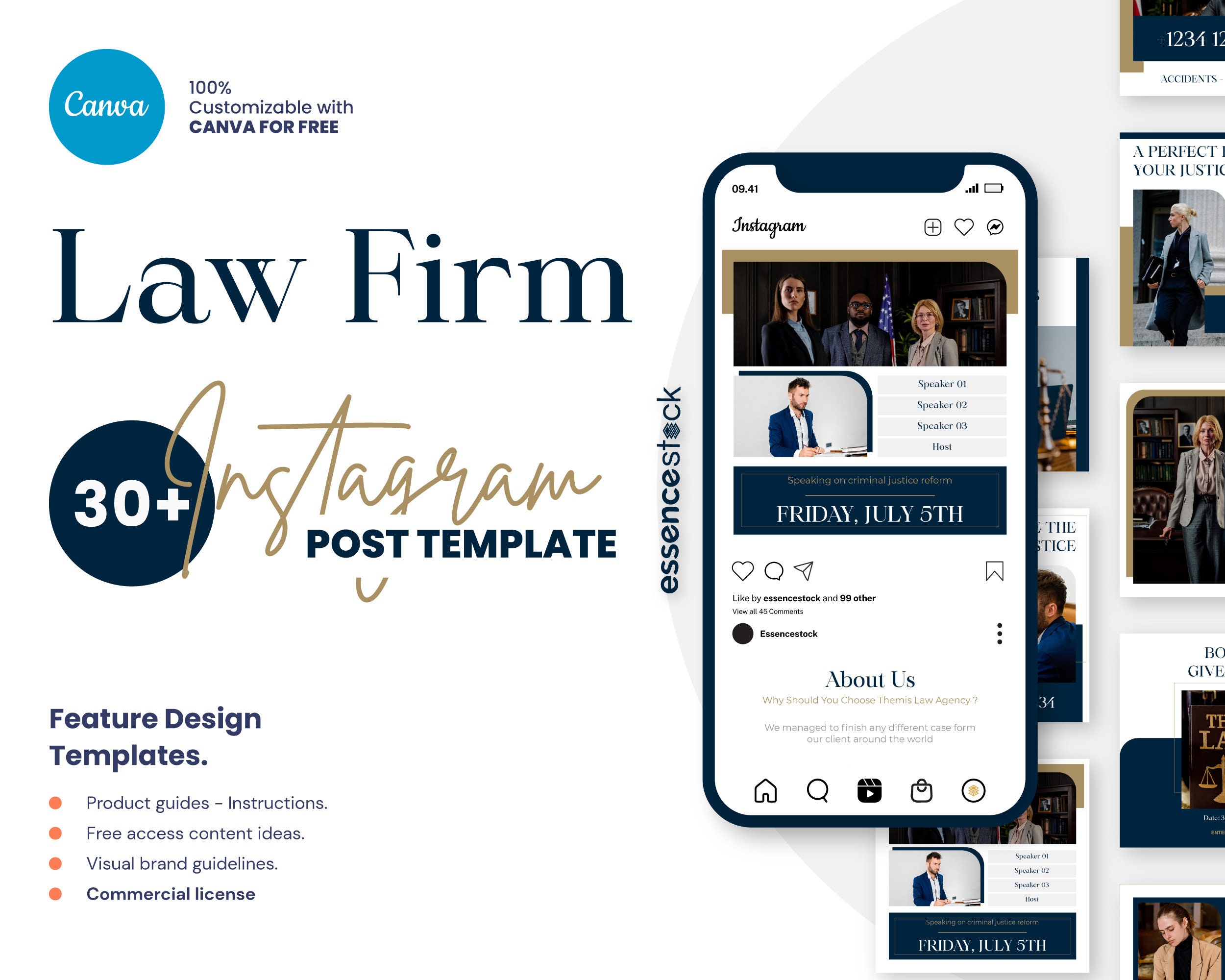 LAWYER INSTAGRAM TEMPLATE — Instagram Posts Template for Law Office ...