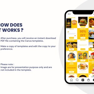 Instagram Template Editable With Canva — Yummy Food, Puzzle Template ...