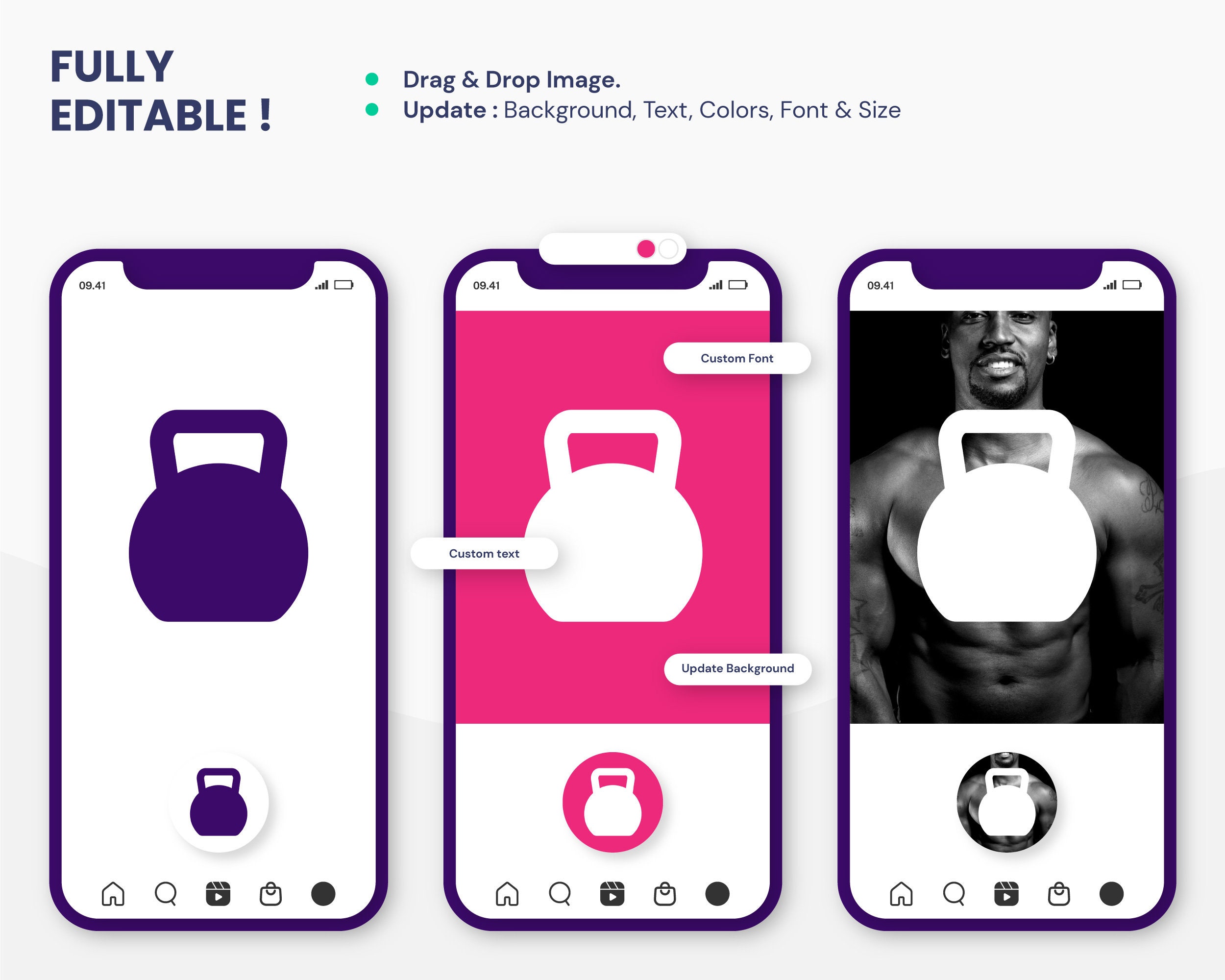 Instagram Highlight Covers for Fitness, Canva Instagram Story Highlight ...
