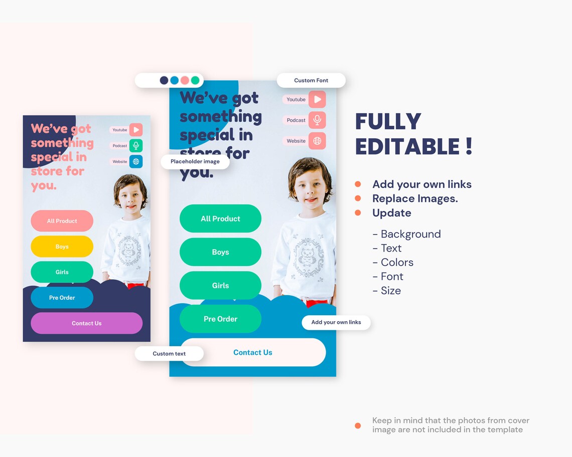 Link in Bio Template — Kidszone, Kids Canva Bio Link, Colorful ...
