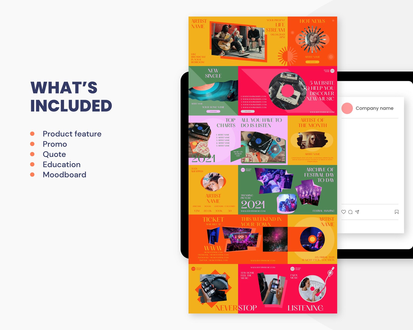 Concert Instagram Puzzle — Rhythm, Music Instagram Template, Musical ...