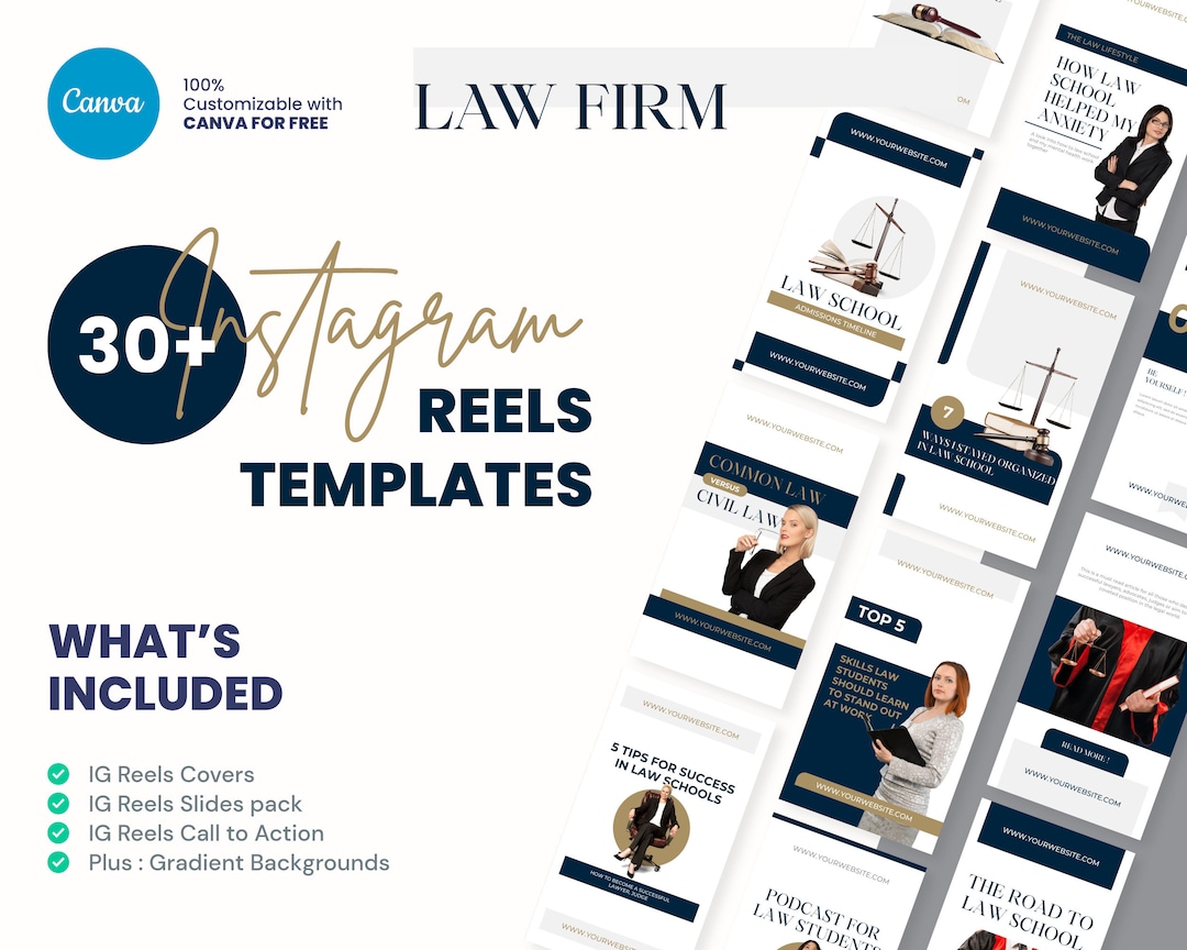 LAWYER INSTAGRAM REELS + Covers, Instagram Video Engagement Template ...