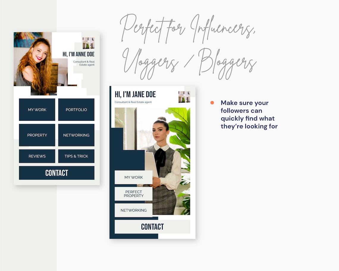5+ Bio Link Template Real Estate, Canva Template for Social Media ...