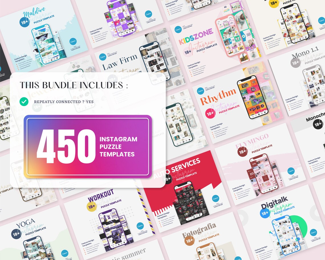 2770 INSTAGRAM TEMPLATE BUNDLE Social Media Bundle Canva - Etsy