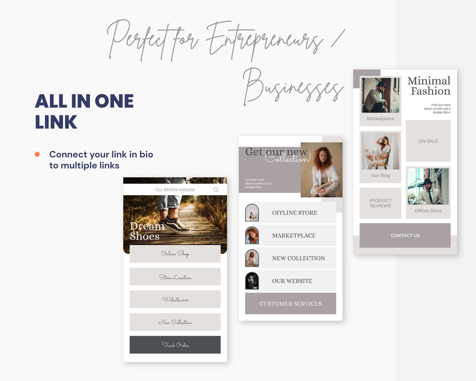 Link in Bio Template — Mono 1.1, Aesthetic Canva Bio Link, Instagram ...