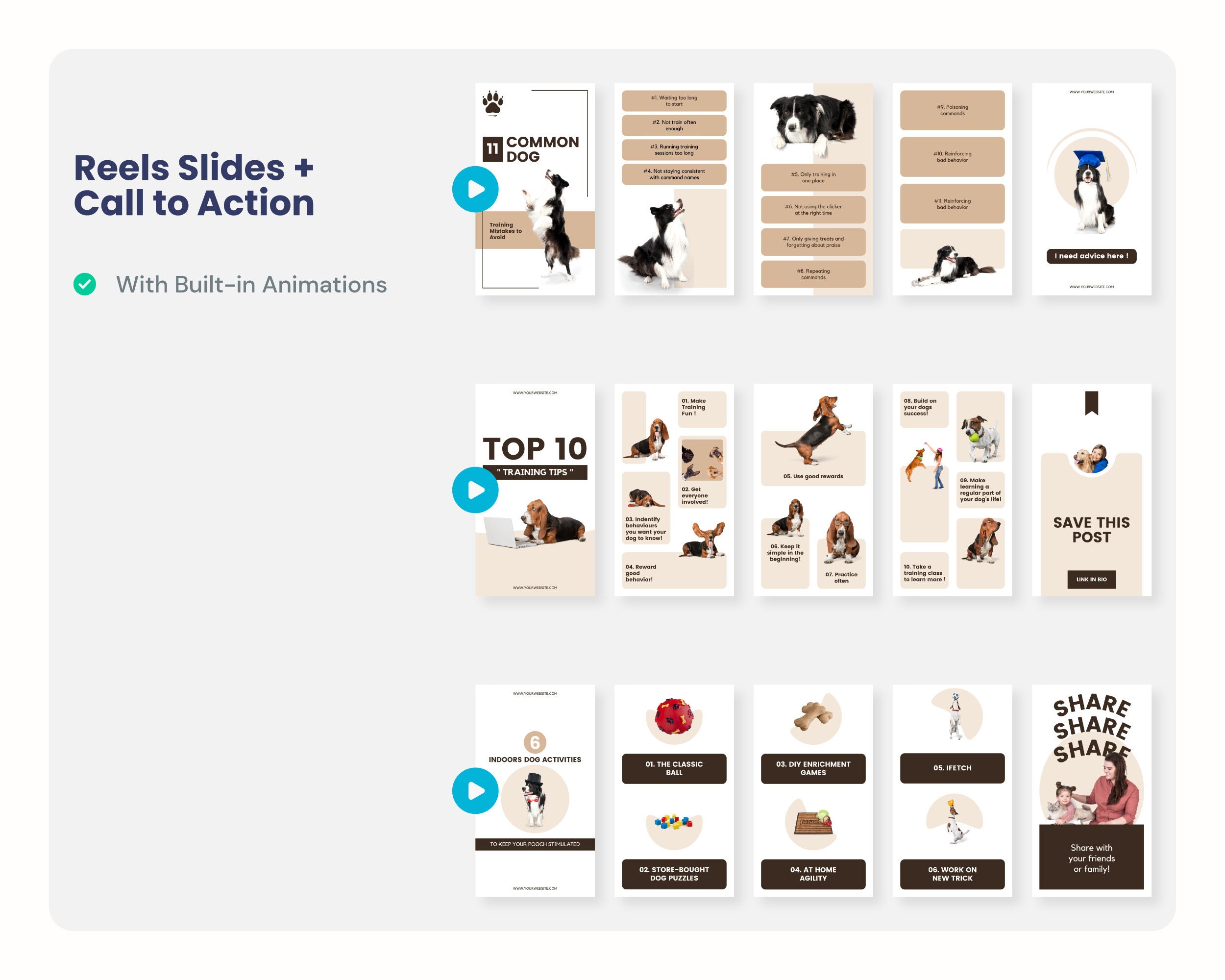 Pets Instagram Reels & Covers, Social Media Posts for Dog and Pet ...