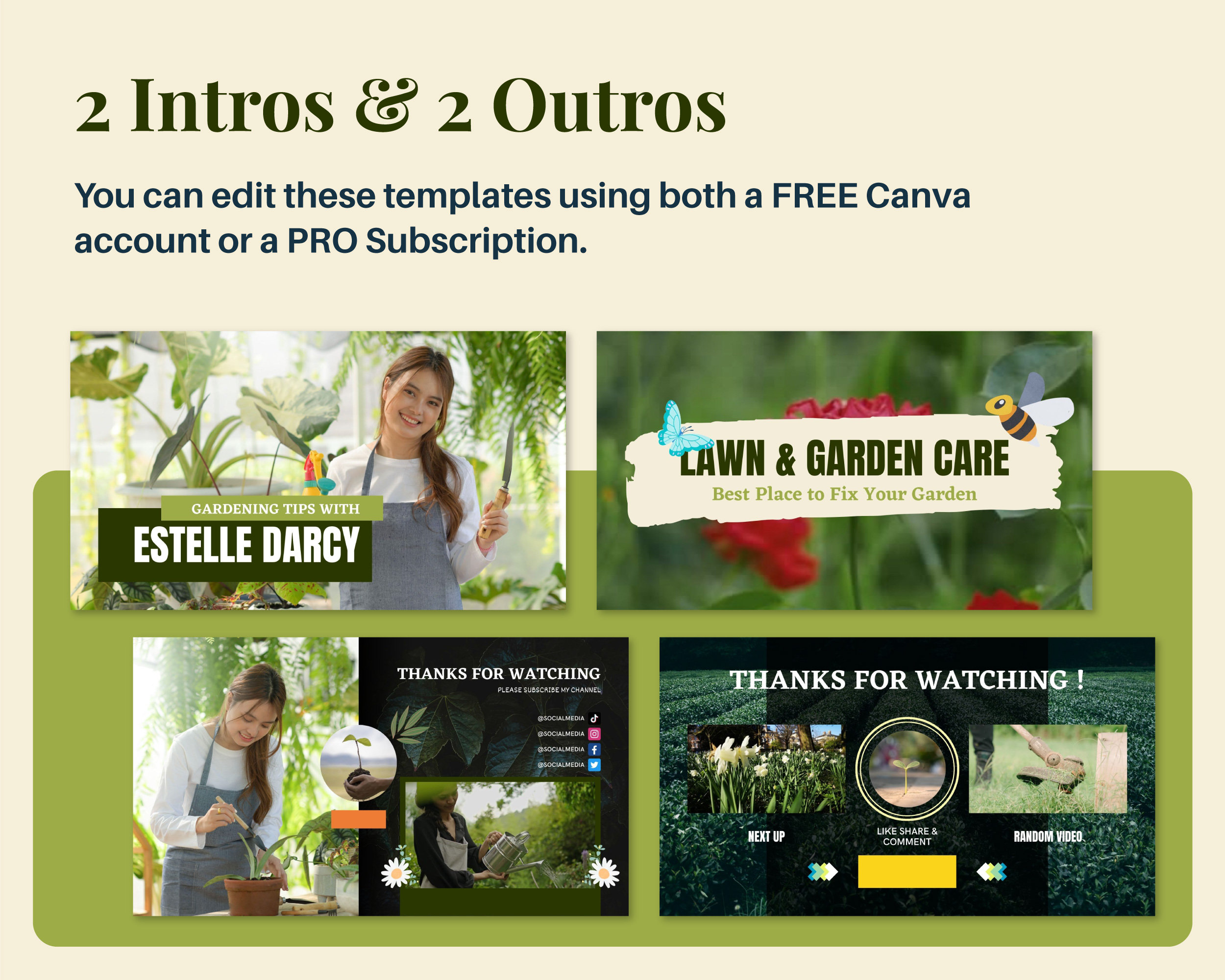 Gardening Youtube Canva Templates, Youtube Banner, Flower Shop Brand ...