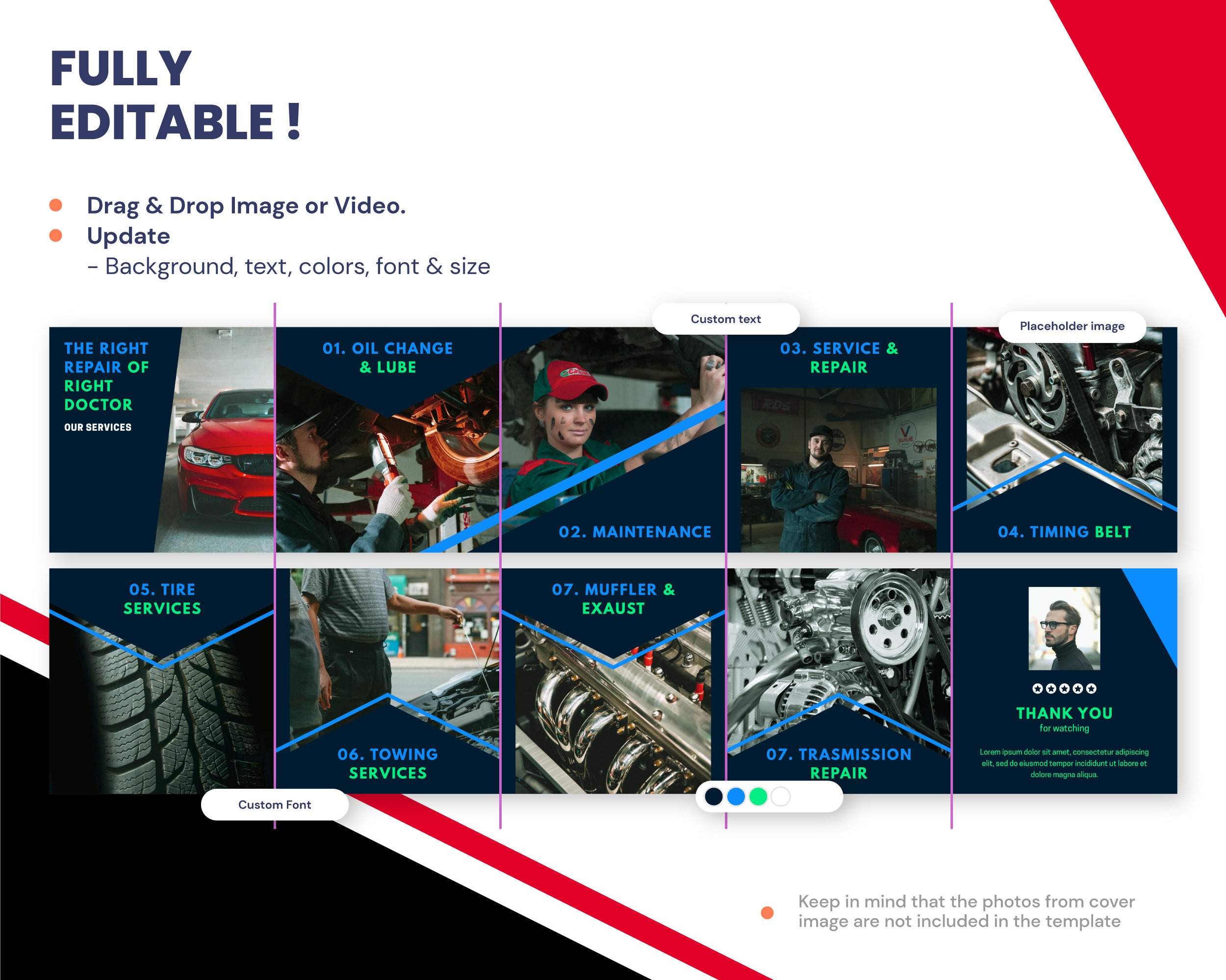 Instagram Carousel Posts for Canva, — Auto Services, Automotive, Car ...