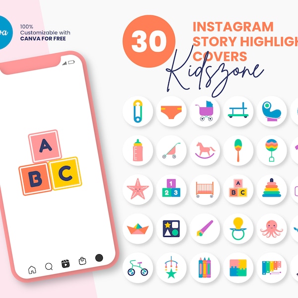 Instagram Story Highlight Icons Kids - Etsy