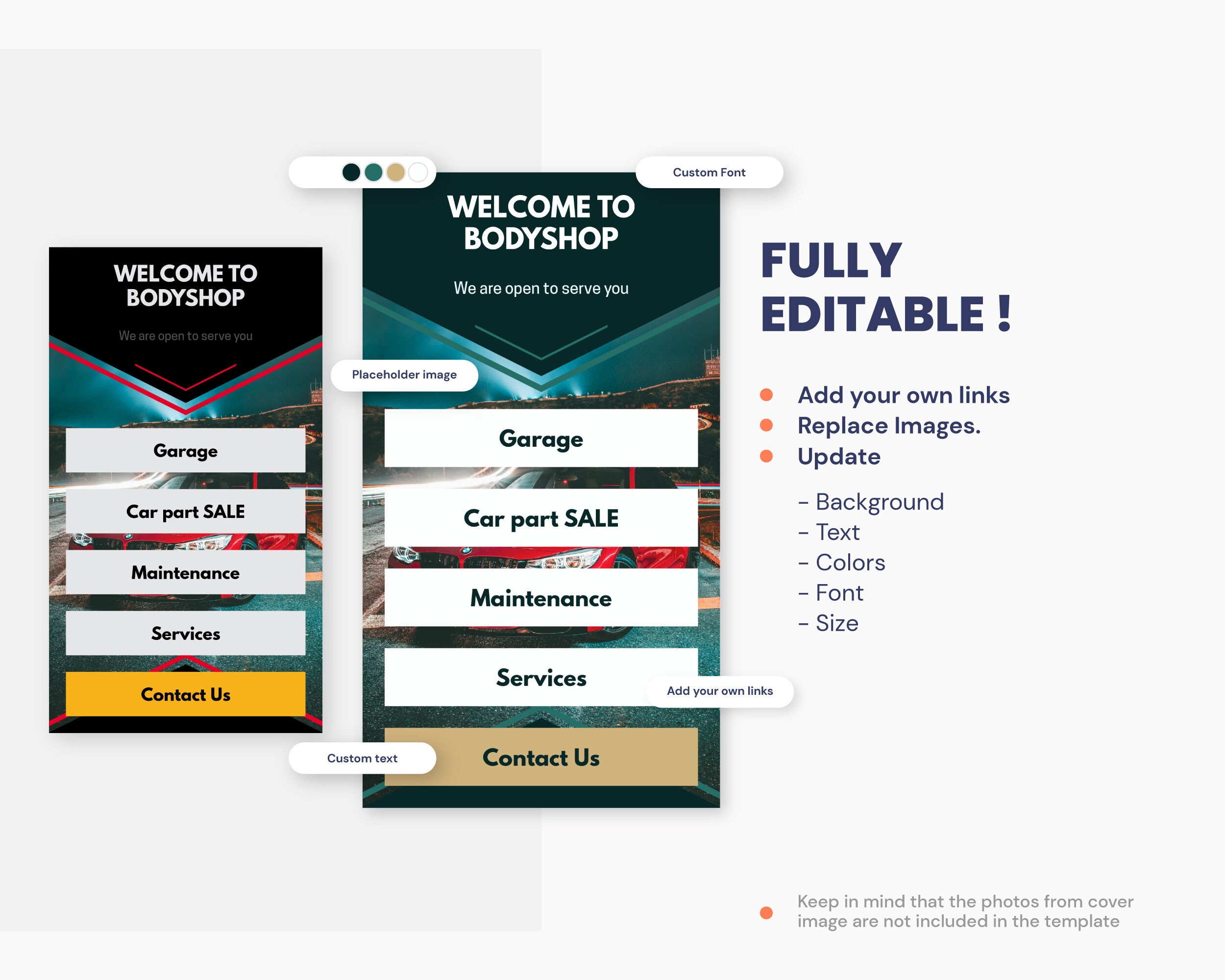 Link in Bio Template — Automotive, Canva Instagram Bio Link for Auto ...