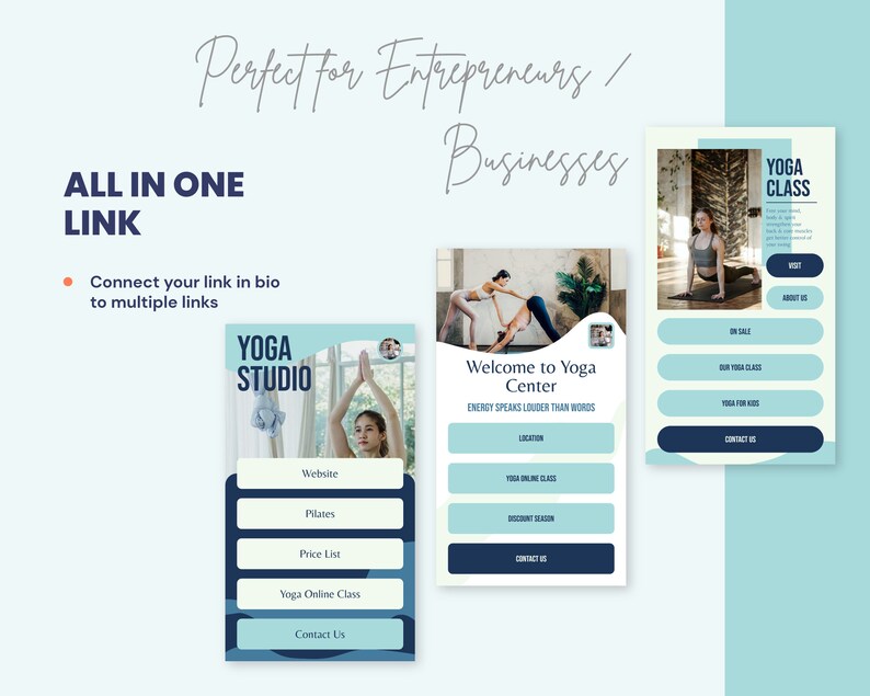 Link in Bio Template — Yoga, Canva Instagram Bio Link for Personal ...