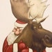 Moose Santa Greeting Card-moose and Santa-besties Greeting Card ...