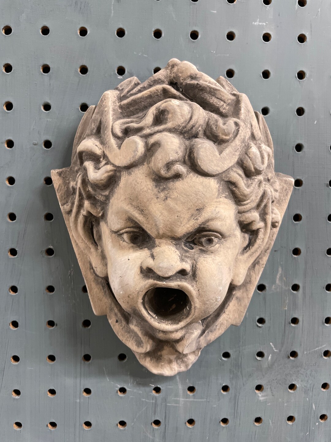 Mythological Pan Satyr Gargoyle Face Wall Plaque Art Home Decor Vintage ...