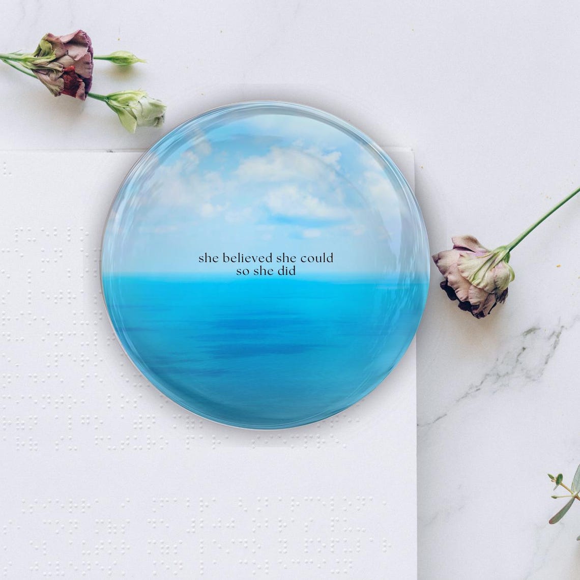 She Believed She Could, so She Did, Magic Crystal Ball Paperweight - Etsy
