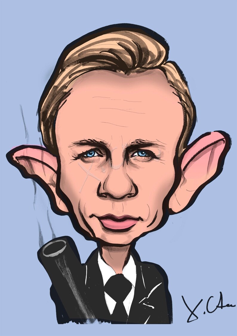 Daniel Craig Caricature // Celebrity Caricature // Caricature - Etsy