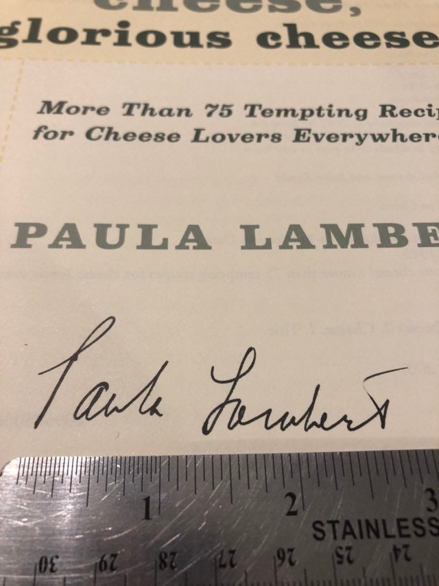 Chef Paula Lambert "cheese, GLORIOUS Cheese!" Cookbook Signed Autograph ...