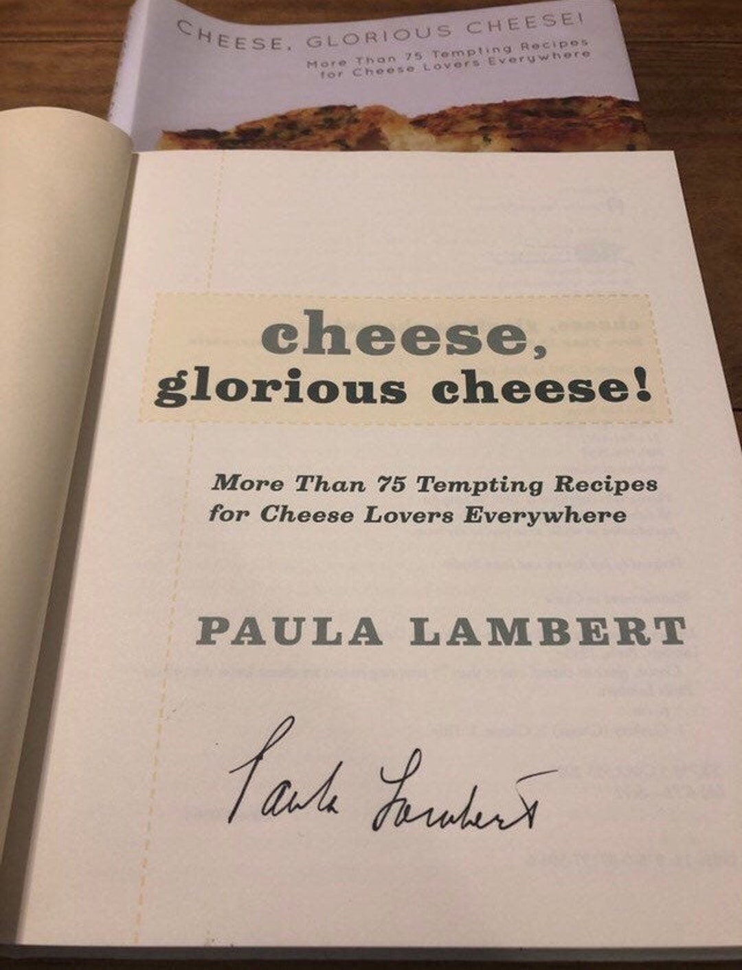 Chef Paula Lambert "cheese, GLORIOUS Cheese!" Cookbook Signed Autograph ...
