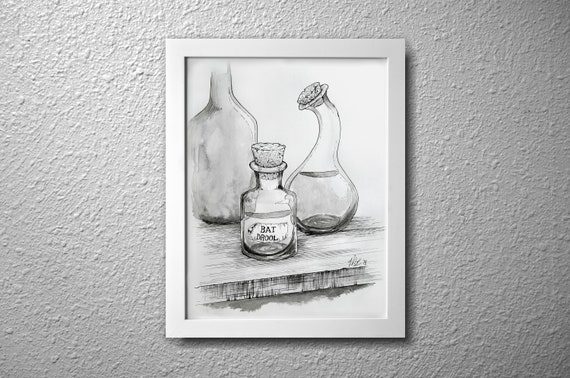 Bat Drool Print Inktober 2018 | Etsy