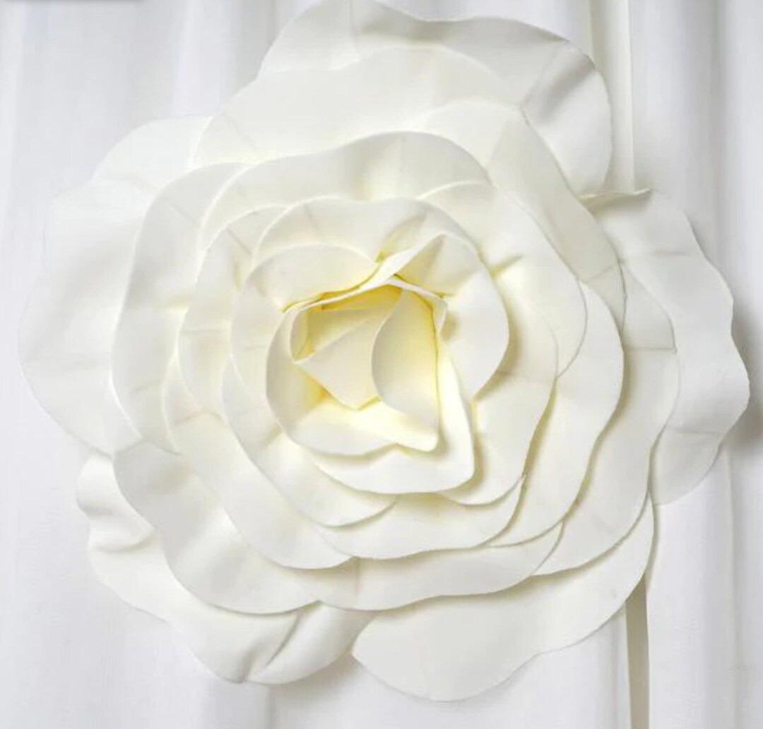 Faux Soft Craft Foam Roses for DIY Art Decor Projects 16 Large Ivory ...