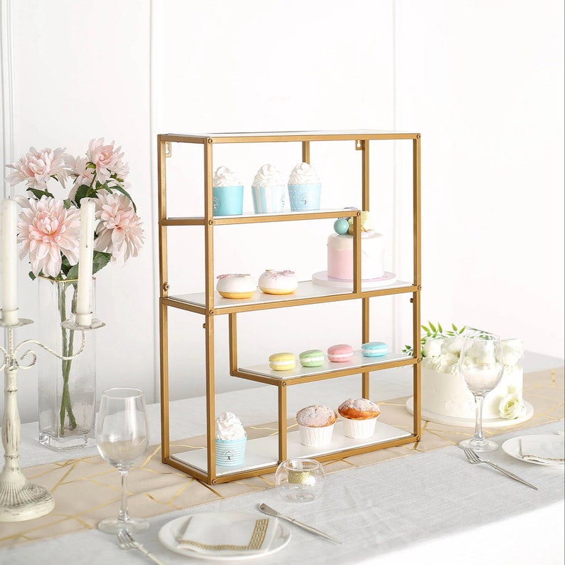 18X22X6 Gold Metal 4-tier Dessert Cupcake Stand Wall Hanging - Etsy