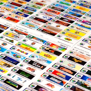 Japanese N64 Cartridge Top End Labels - All 198 Japanese Labels + 24 ...
