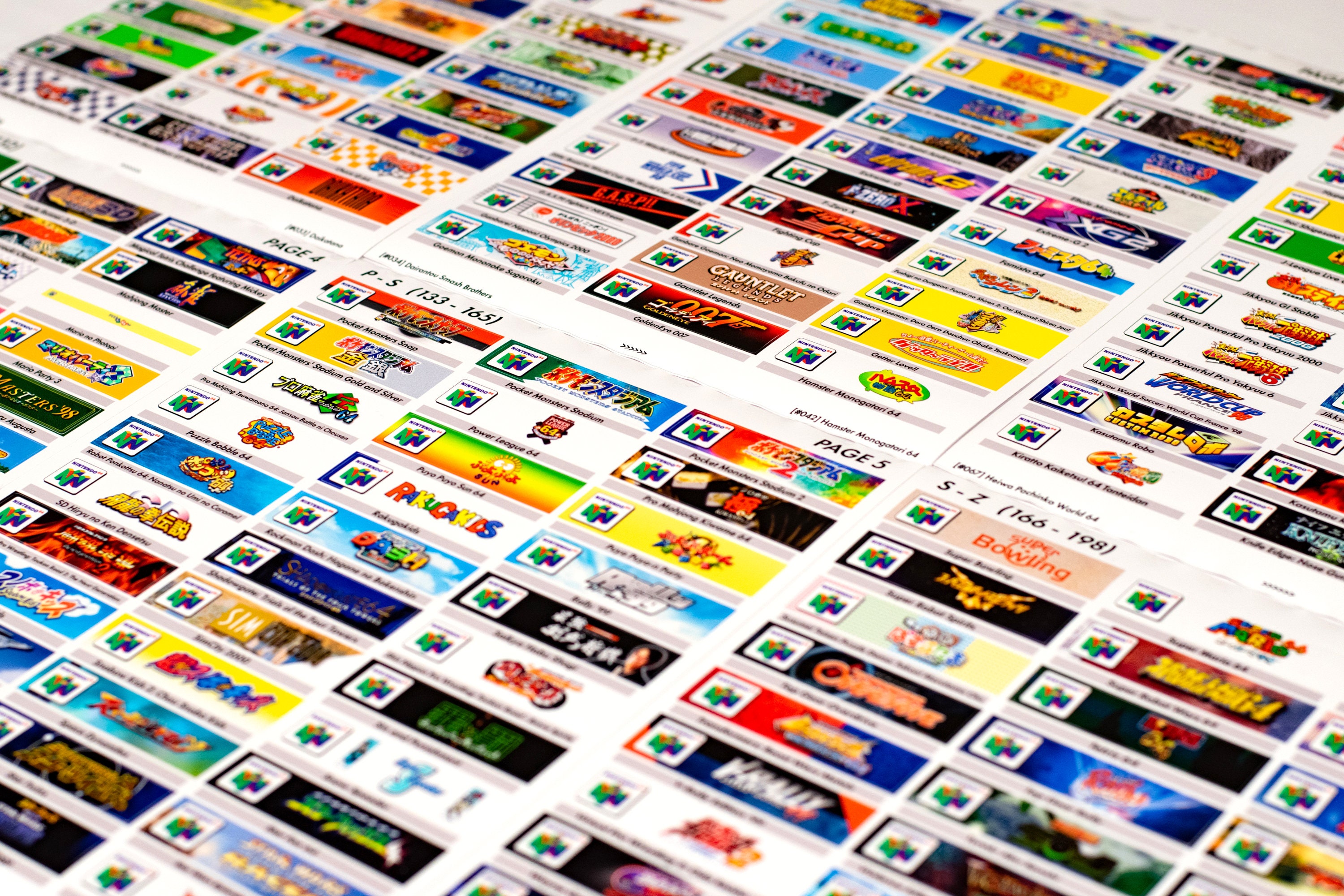 Japanese N64 Cartridge Top End Labels - All 198 Japanese Labels + 24 ...